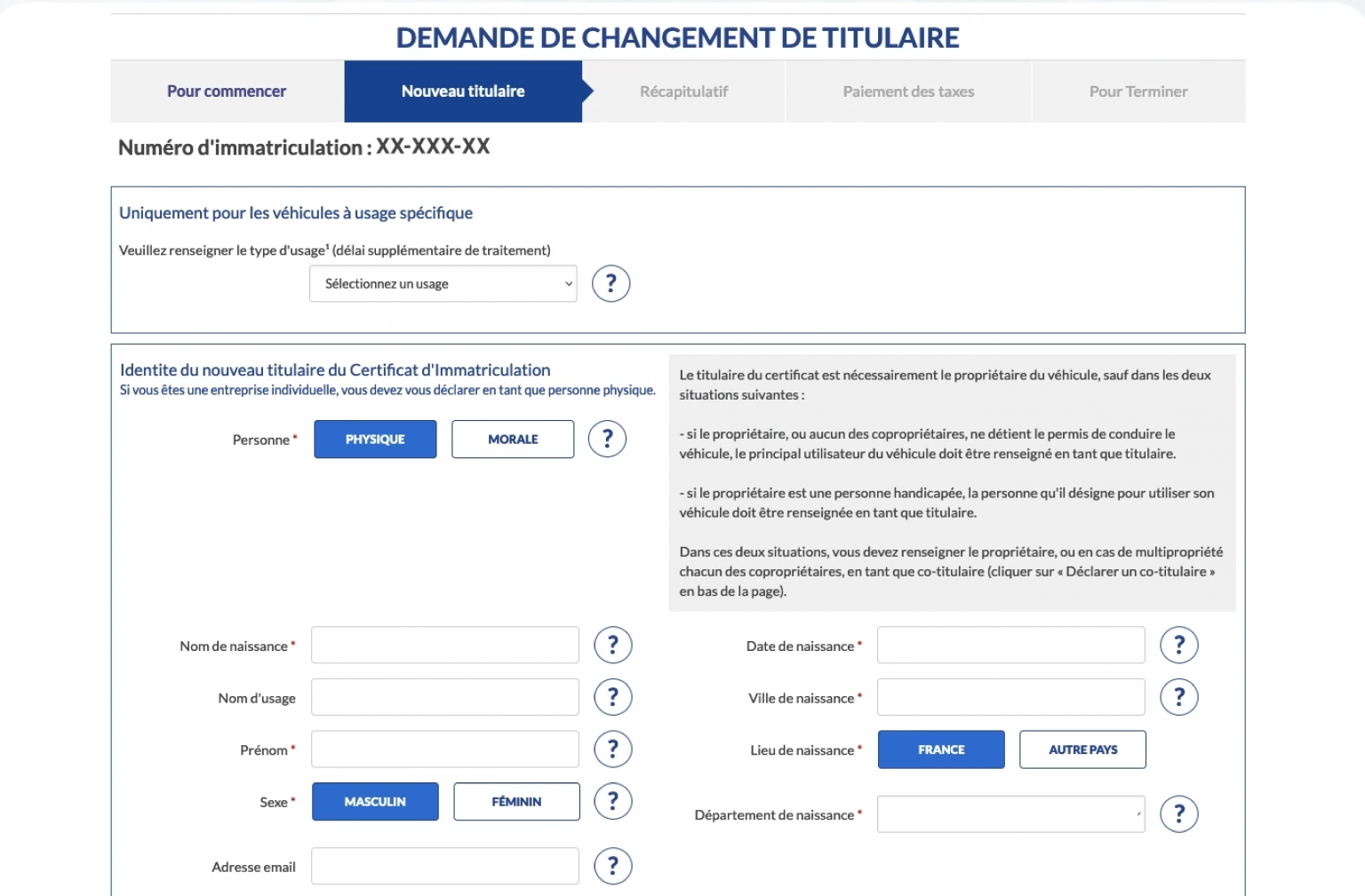 Démarche pour le changement de titulaire de Certificat d ...